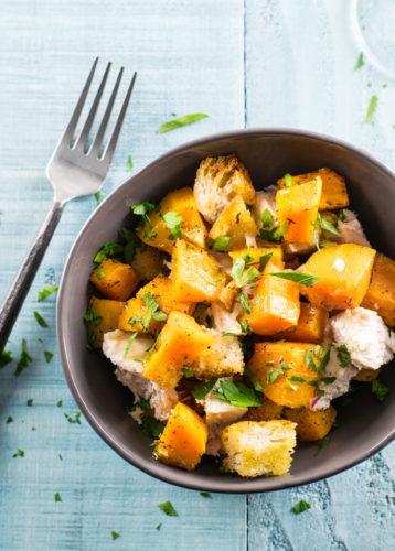 One Pan Roasted Butternut Squash & Chicken Dinner