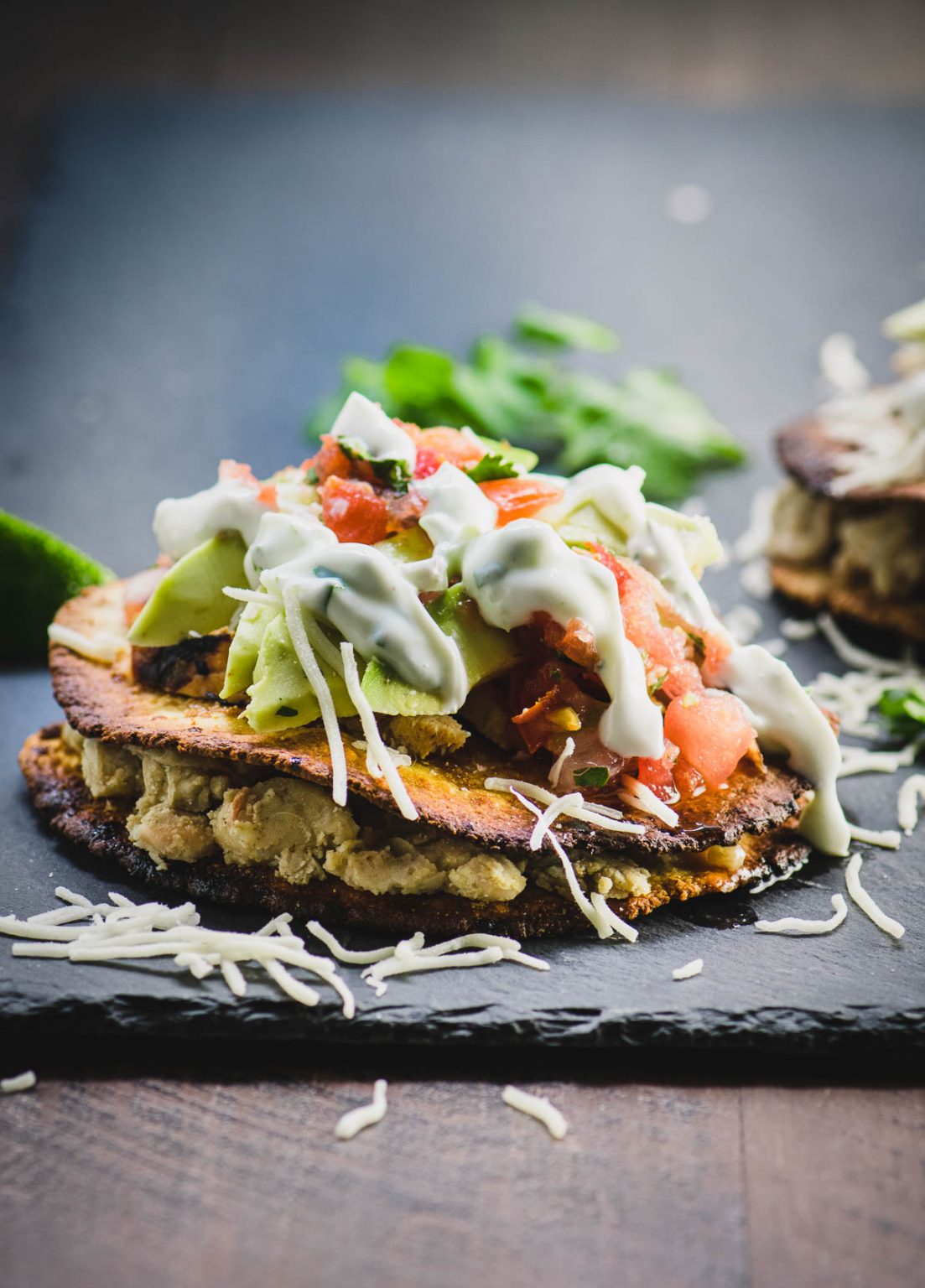 Chicken & White Bean Tostada Stacks - Urban Foodie Kitchen