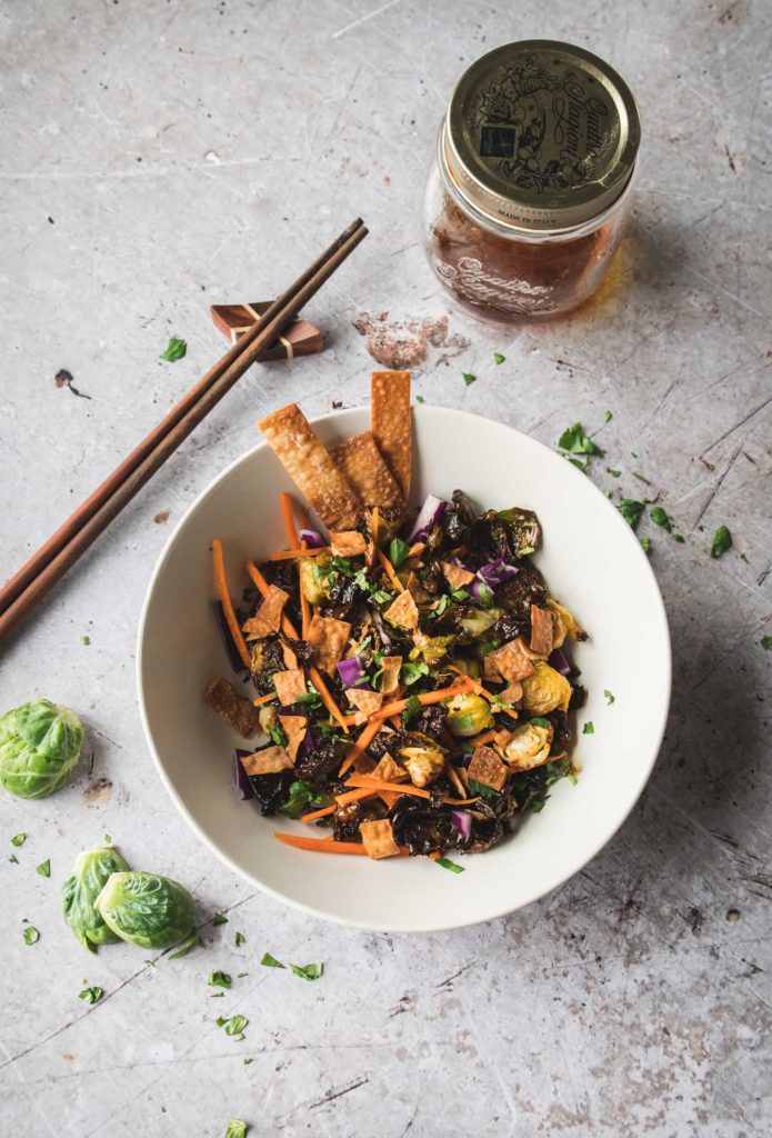 Crispy Asian Brussels Sprouts Salad - Urban Foodie Kitchen