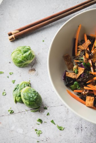 Crispy Asian Brussels Sprouts Salad - Urban Foodie Kitchen