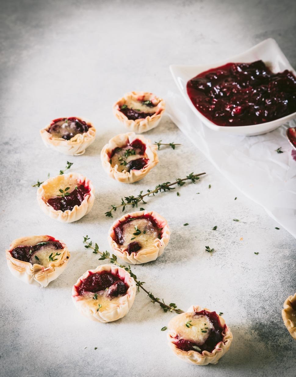Cranberry Brie Tarts in Phyllo Cups - Urban Foodie Kitchen