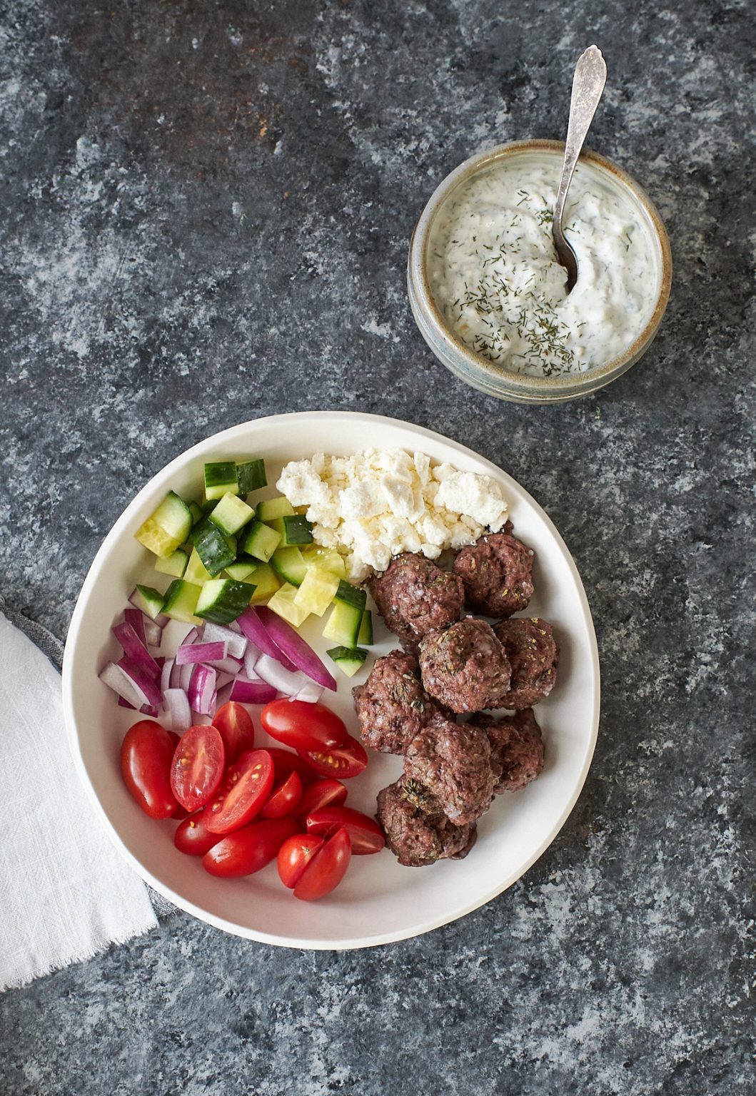 Lamb Meatball Gyro Bowl